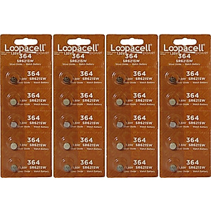 Loopacell Watch Battery Button Cell SR621SW SR-621SW 364 (Pack of 20)