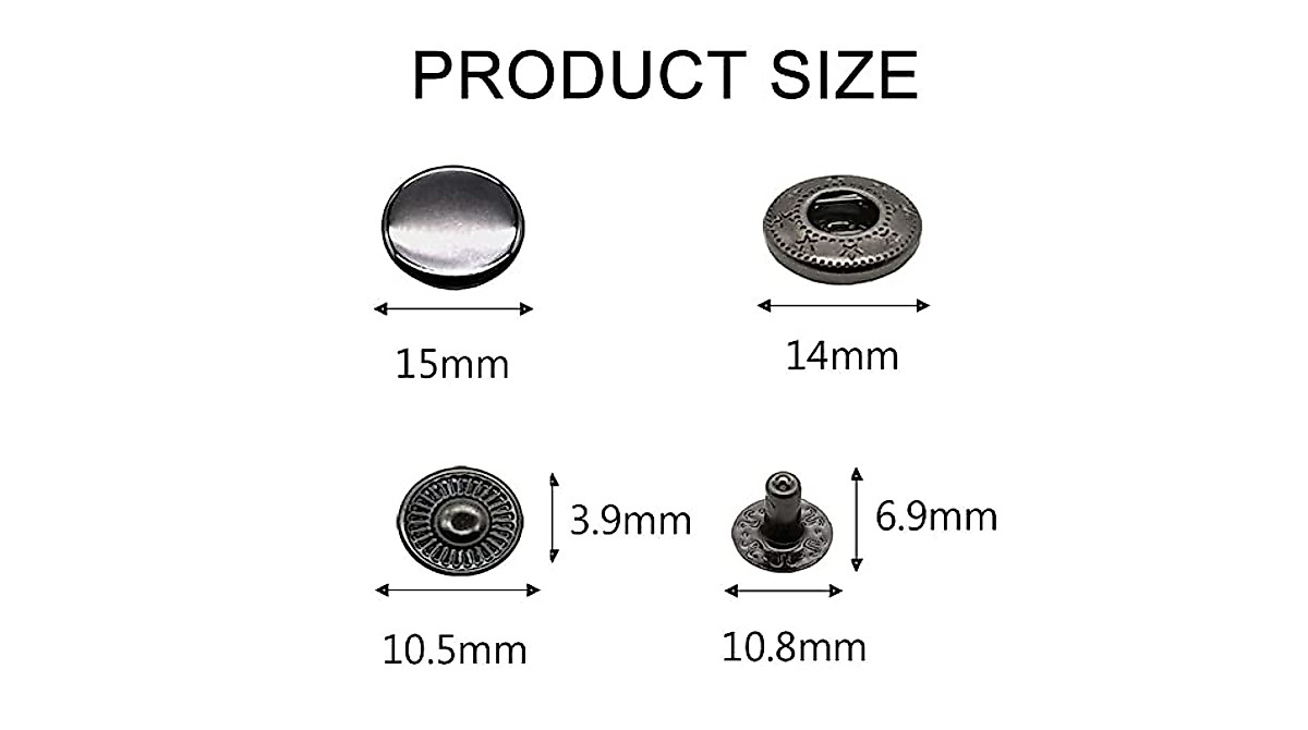 Heavy Duty Leather Snap Fasteners Kit - 24 Sets by BetterJonny