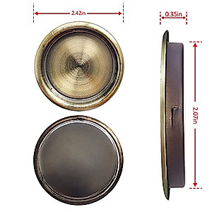 6PCS Closet Door Finger Pull: 2-1/8" Easy Snap-in Circular Closet Door Pulls Recessed, No Nails Needed, Perfect for Pocket Door, Sliding Door, Bi-Pass Door, Cabinet Door (Antique Brass)
