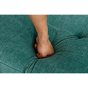 UBGO Living Room Furniture Sets,110" Large Sofa,U-Shape Sectional Chaise Lounge and Convertible Ottoman,Velvet Couches for Apartment,Office (Green)