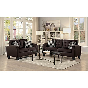 Homelegance Sinclair 72" Fabric Sofa, Chocolate