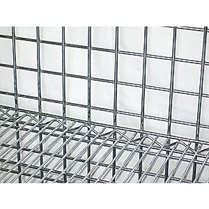 Omega 24" Deep x 60" Wide x 69" High Mobile Chrome Dolly Base Security Cage with 3 Interior Shelves