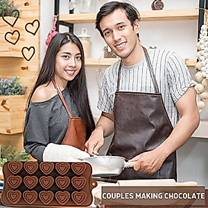 Crethinkaty Valentines Chocolate Moulds - 1 Pack 15-Cavity Heart Silicone Chocolate Moulds Chocolate Making Molds Silicone Candy Moulds for Valentine's Day Wedding