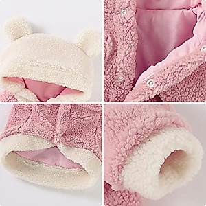 Dog Hoodie Sweaters with hat Puppy Coats with Hooded Winter Lamb Wool Warm Clothes Coat for Small Medium Dogs Clothes Apparel Pink XL