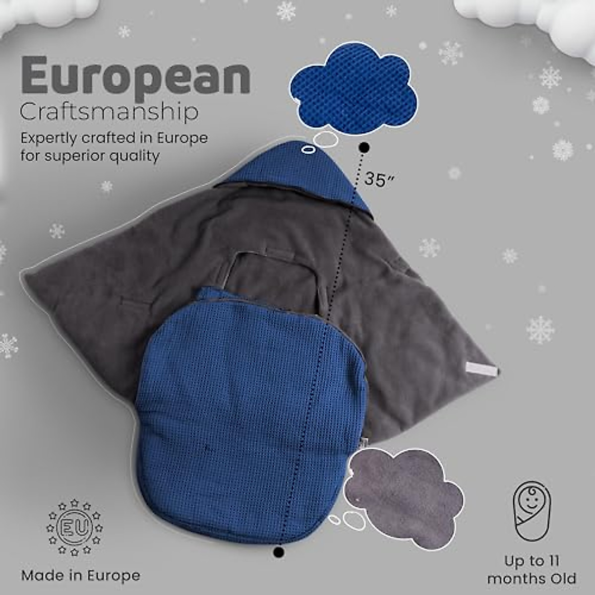 Swaddyl Carseat Cover - Car Seat Cover for Baby Carseat - Baby Girl Car seat Blanket - Car Seat Blankets for Babies Winter Essential