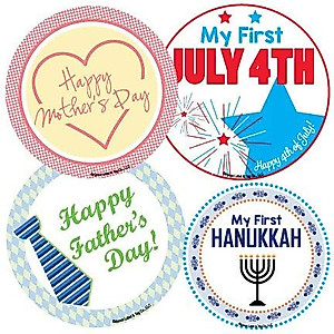 24 Pack Baby Month Stickers and Milestone Stickers by Kenco® - Track Your Baby's First Year Month-by-Month and Holidays! Boys and Girls' Available