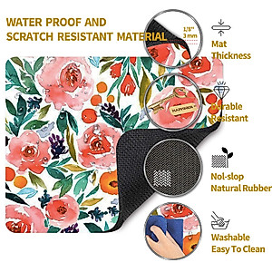 Hokafenle Square Mouse Pad, Smooth Premium-Textured Mouse Mat Thick, Computer Mousepad for Wireless Mouse, Non-Slip Base(9.5 x 7.9 Inch, Watercolor Rose Floral)