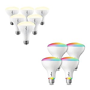 BR30 Soft White zigbee Bulb Bundle with BR30 Color zigbee Bulb, Smart Light Bulb Compatible with Alexa, Google Home, SmartThings, Indoor Flood Light for Cans, 650 LM E26, Smart Hub Required