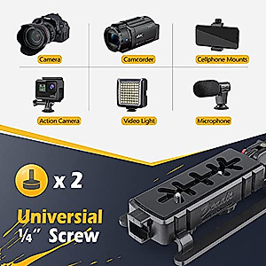 Zeadio Camera Smartphone Stabilizer, Foldable Handle Grip Handheld Video Rig with Carrying Case, Fits for All Camera, Camcorder, Action Camera, DSLR and All iPhone and Android Smartphones