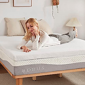 SINWEEK 2 Inch Gel Memory Foam Mattress Topper Twin Size, Ventilated High Density Pad for Back Pain, Bed Topper with Removable Soft Cover, CertiPUR-US Certified