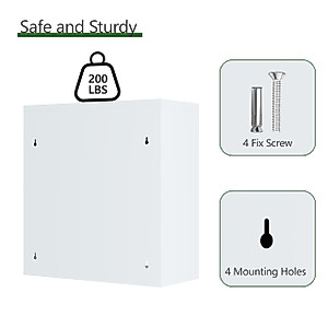 Ckzbx Bathroom Wall Cabinet White Medicine Cabinet, Metal Wall Mounted Cabinet with 2 Doors and Adjustable Shelf, Laundry Living Room