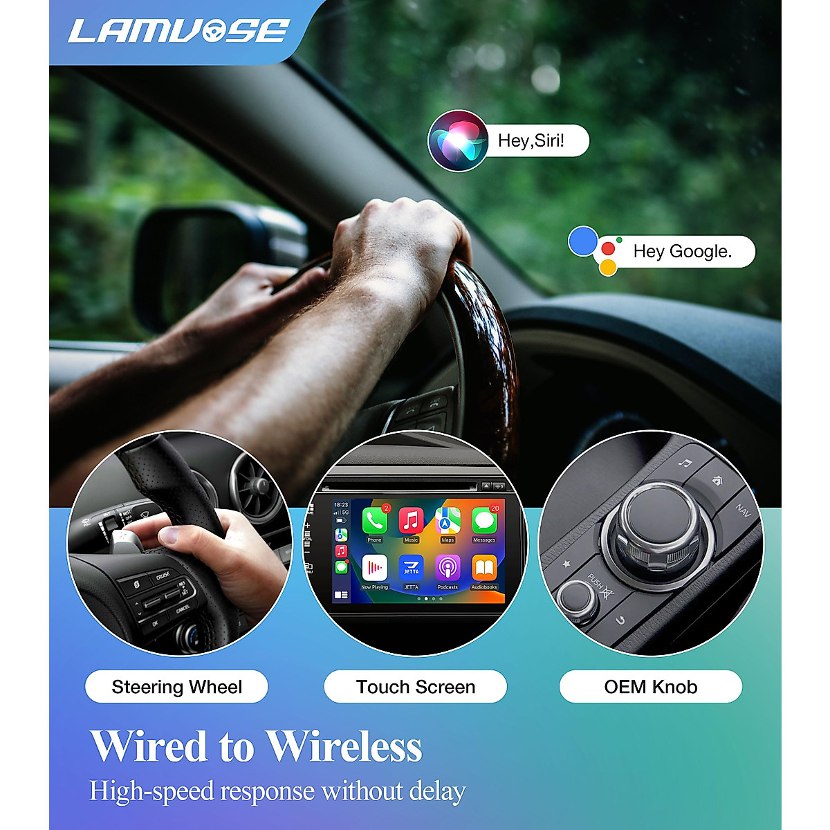 Wireless CarPlay Adapter with Netflix YouTube to Car and TV, Apple CarPlay and Android Auto Wireless Adapter for Car, Magic CarPlay Box CarPlay Streaming for Factory Wired CarPlay Cars from 2016