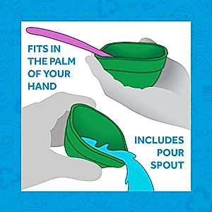 Re-Play Made in USA 4pk Starter Dining Set of 2 Divided Plates with 2 Matching Bowls in Sky Blue and Lime Green - Made from Environmentally Friendly Heavyweight Recycled Milk Jugs