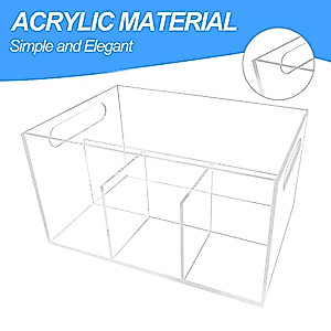 ChengFu Acrylic Utensil Caddy, RV Utensil Caddy, Silverware, Napkin Holder, and Condiment Organizer, 4 Compartments, Organizes Forks, Knives, Spoons, Plates & more, Ideal for Kitchen, Dining, Picnics