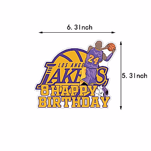 𝓛𝓪𝓴𝓮𝓻𝓼 Kobe Birthday Party Decorations 23 Basketball Party Supplies Includes Cake Cupcake Toppers Balloons Banner for Men Girls Boys