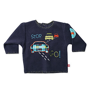 Zutano Infant Baby-Boys Fleece Piccadilly Pullover, Navy, 6 Months