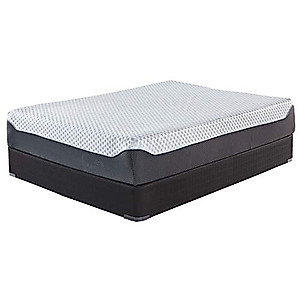 Signature Design by Ashley 12 Inch Elite Plush Mattress, Green Tea & Charcoal Infused Gel Memory Foam, Queen