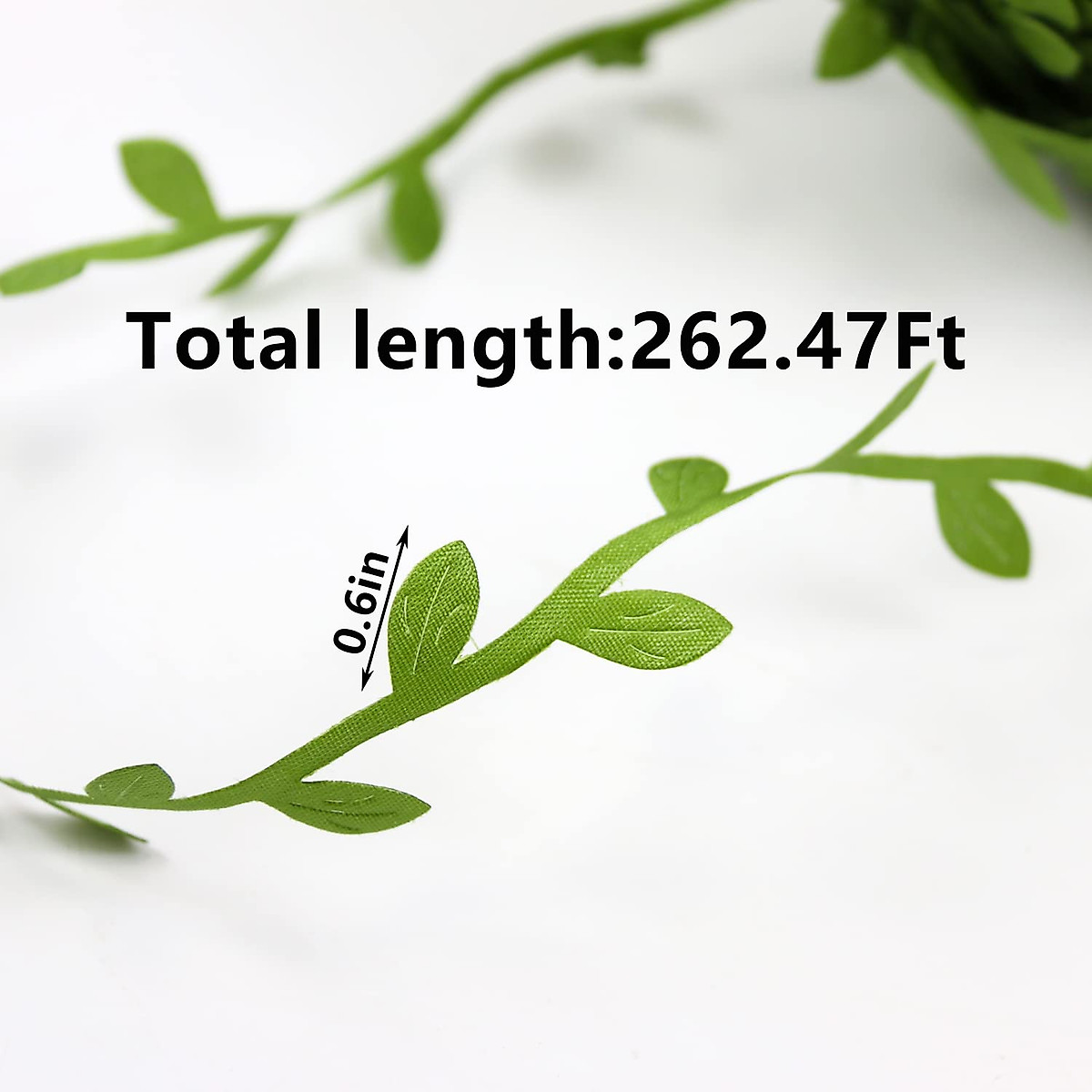 Namzi 265Ft Leaf Ribbon, Artificial Vines Leaves String, Jungle Botanical Greenery, Fake Vines Olive Leaf Garland, for Party Wedding Garden Home Decoration and DIY Craft