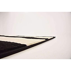 Unique Loom Wildlife Collection Animal Inspired with Zebra Design Area Rug, 9 ft x 12 ft, Ivory/Black