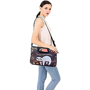 RICHEN 11 11.6 12 12.5 13 inches Laptop/Chromebook/Notebook PC Messenger Bag Tablet Travel Case Neoprene Handle Sleeve with Shoulder Strap (11-13.3 inch, Sloth)