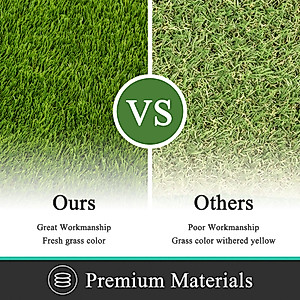 Vaukki Artificial Grass Mat 0.98" (25mm) Pile Height, Turf Grass Outdoor Mat for Entrance, Fake Grass Pee Mat for Dogs, Grass Doormat for Entryway, Front Door, Pets, Patio and Deck, 36''x59''