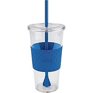 Copco Sierra Single Wall Tritan Cold Tumbler with Straw and Spill Resistant Lid, 24 Ounce, Set of 2, Royal Blue