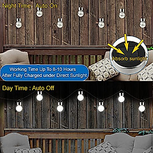 lynn White Solar LED Hanging Light,Glass Ball Lighting for Garden Home Wall Decor