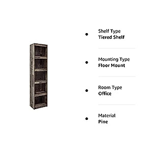 Signature Design by Ashley Derekson Rustic Pier with 3 Adjustable Shelves, Gray Pine