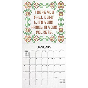 Willow Creek Press Bitchin' Cross-Stitchin' Monthly 2024 Wall Calendar (12" x 12")