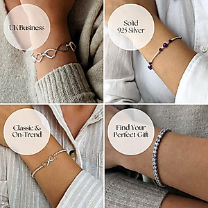 Silverly Women's 925 Sterling Silver 2 mm Small Thin Black Ball Beaded Elastic Stretch Bracelet