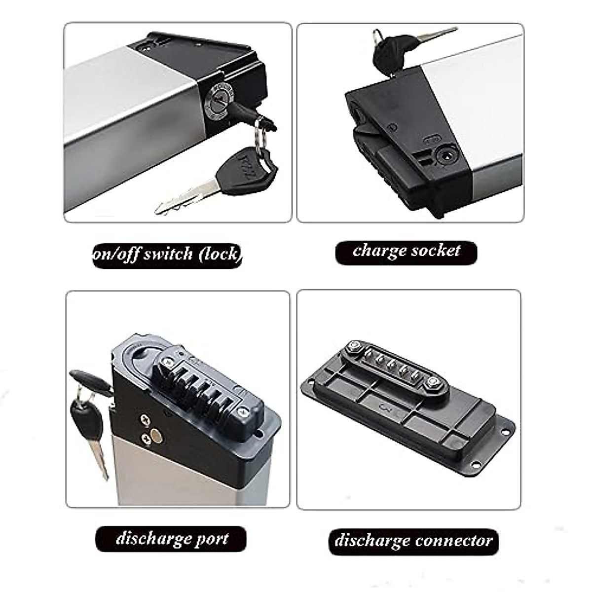 FREEDOH 48V E-Bike Battery 10.4Ah 12.8Ah 14Ah Removable Lithium Battery 48 Volt Folding Built-in Electric Bike Battery for 250W-700W Bike Motor with Charger,48v,10.4Ah