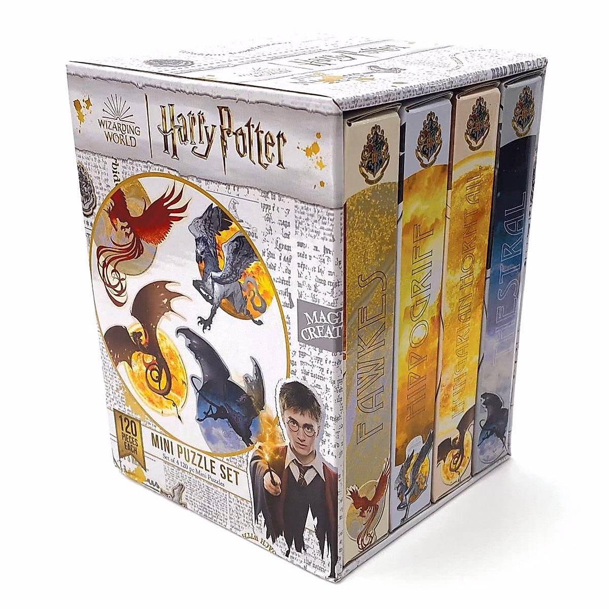 Paper House Productions Harry Potter Set of Four 120-piece Mini Puzzles in Storage Box - Magical Beasts