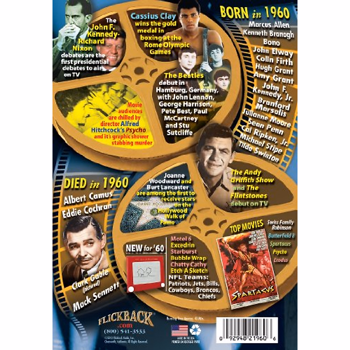 Flickback 1960 DVD Greeting Card for Birthday or Annivesary