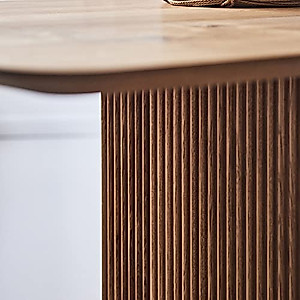 BIGMAII Brown Soild Wood Conference Table Modern Rectangle Dining Table Wooden Kitchen Table with Double Pedestal for Home Office Dining Room - 94.5" L Only Table