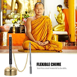 VOSAREA Tingsha Bell Buddhist Chime Meditation Chime Bells Buddhist Lucky Symbols Tingsha Cymbals Temple Dharma Ritual Utensil (S)