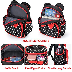 Voikukka Cute Little Girls Backpack Small Kids Mini Mouse Backpacks for Toddler Girl Backpack Travel Kindergarten Preschool Backpacks Baby Bookbag School Book Bag Toddler Backpack