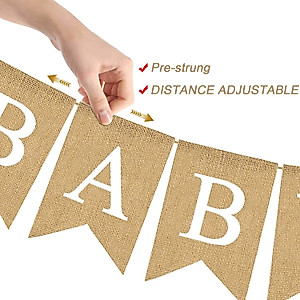 Rainlemon Jute Burlap Baby Q Banner BBQ Theme Baby Shower Gender Reveal Birthday Party Garland Decoration