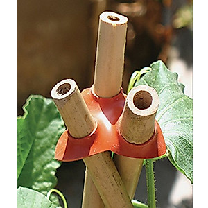 Garden Things GC-2003 Stretch Rubber Plant Stake Connecter, 3-Hole, Black