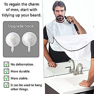 Cape for Men Shaving,Non-Stick Beard Cape for Trimming, Beard Apron,Gifts for Men Beard catcher, Beard Bib(C26-black)