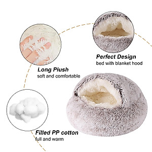 Dog Beds for Small Dogs, Cat Bed Cave, Washable Cute Cat Bed, Cozy Nook Pet Bed for Dogs or Cats, Anti-Slip Puppy Bed Fits up to 12 lbs Pets(Coffee, 20" x 20")