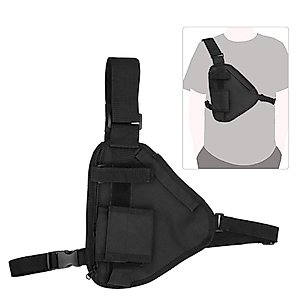 VBESTLIFE Radio Holster, Walkie Talkie Holster Universal Hands- Front Pack Pouch Radio Holster with Nylon Strap for Two Way Radio Walkie Talkie
