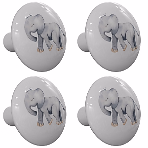Gotham Decor Set of 4 Happy Little Jungle Elephant Drawer Knobs