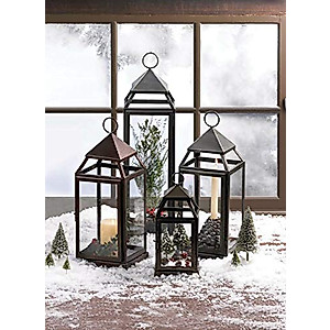 Bronze Modern Candle Lantern - 18 inches