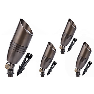 LED Spot Lights Outdoor Landscape Lighting 108 - (4 Pack) Solid Brass Spotlight LED Yard Lights Security Landscape Lights for Bright Long Lasting Home Garden Patio Pool Deck Lighting (No Bulb)