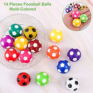 Erinnmy 14 PCS Foosball Balls,Tabletop Soccer Balls,Table Football Soccer Replacement Balls,Multicolor Official Tabletop Game Balls,Foosball Table Balls,1.42 Inch Mini Soccer Ball Foosball Balls