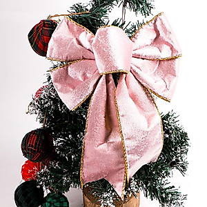 Pink Wide Velvet Ribbon Wired for Christmas Tree, Garland, Wreath, 2.5 Inch 5 Yards