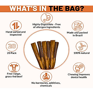 PETSamba 12 Inch Beef Collagen Sticks [12-Pack] – Collagen Bully Sticks for Dogs – All Natural – Highly Digestible