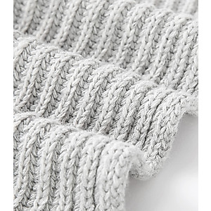 Winter Merino Wool Hat and Scarf Set for Men, Warm Knit Beanie Hats Long Scarves Set for Women Men (Gray)