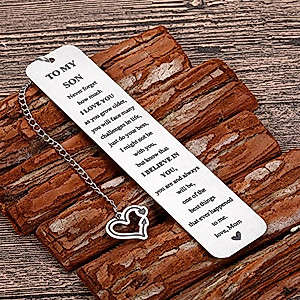 Gifts for Son from Dad Mom Inspirational Gifts Bookmark for Him Son Gifts 21st 18th Birthday Gifts for Him Christmas Book Mark for Son in Law Boys Teens Back to School Graduation Gifts Men Women