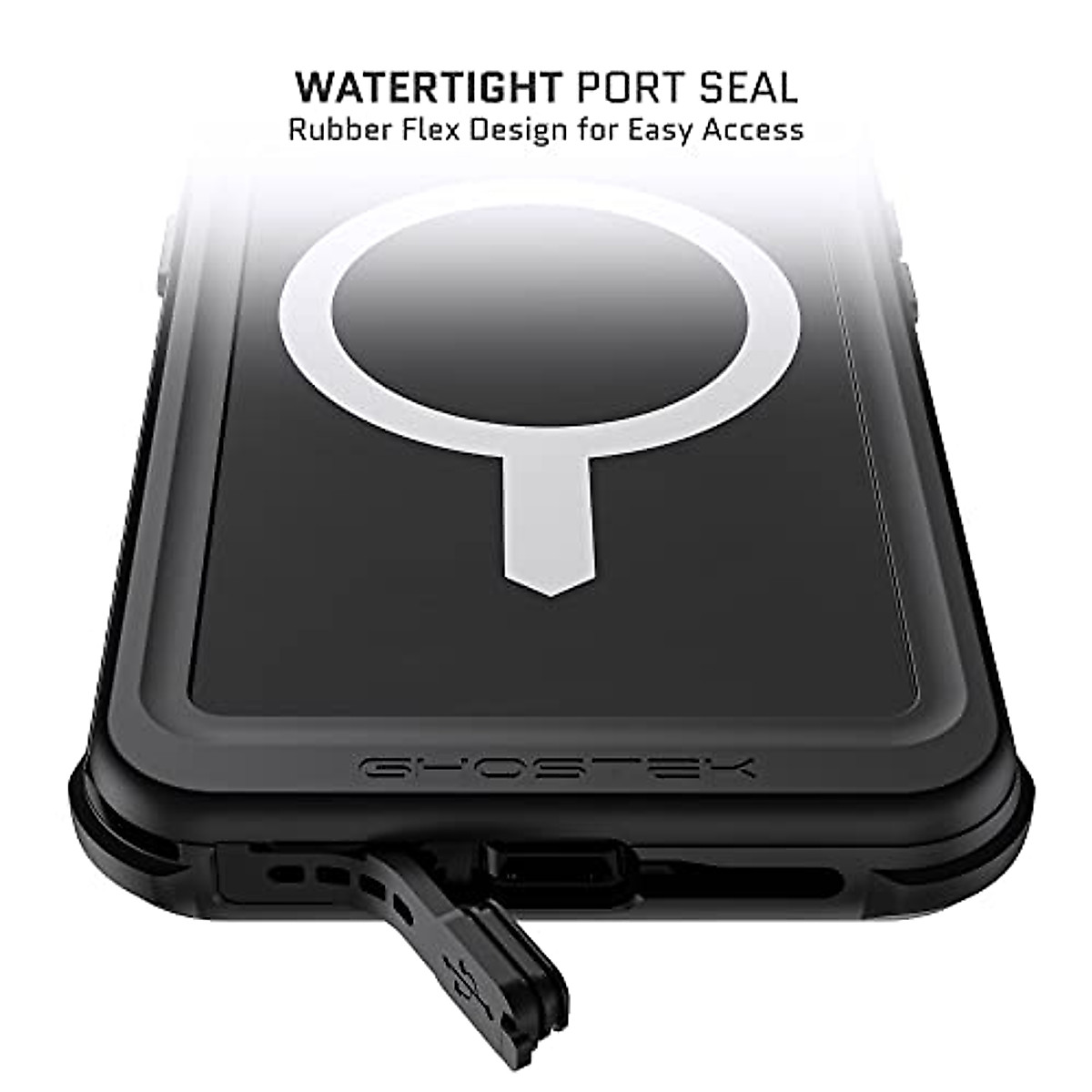 Ghostek NAUTICAL iPhone 13 mini Case Waterproof with Screen Protector, Belt Clip Holster, and MagSafe Magnet Built-in Protective Full Body Cover Designed for 2021 Apple iPhone13mini (5.4 inch) (Black)